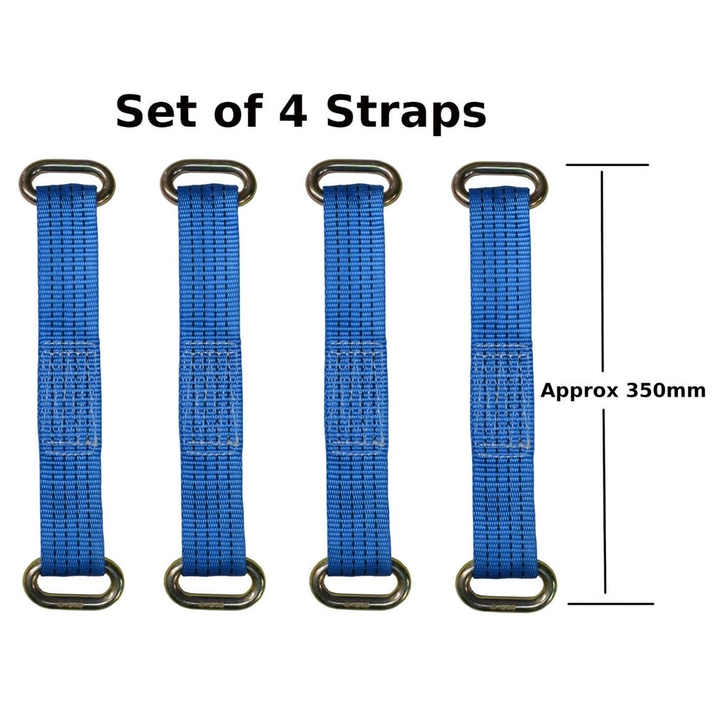 Blue Recovery Steel/Alloy Wheel Securing Link Straps Trailer Tie Down ...